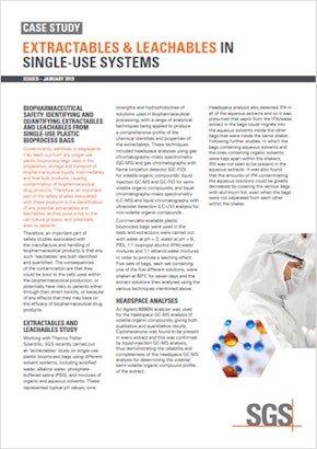 Extractables & Leachables in Single-Use Systems | SGS USA