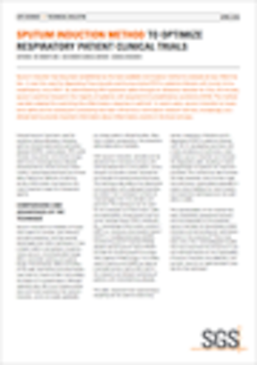 Sputum Induction Method to Optimize Respiratory Patient Clinical Trials ...