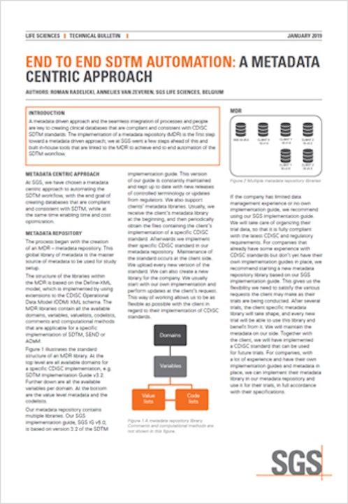 End to End SDTM Automation: A Metadata Centric Approach | SGS
