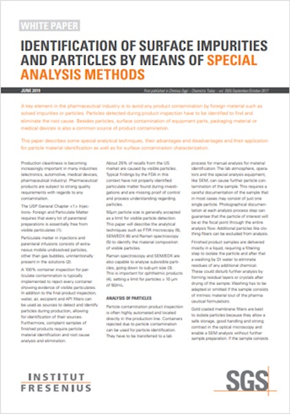 Identification of Surface Impurities and Particles by Means of Special Analysis Methods | SGS ...