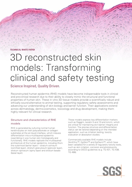 3D Reconstructed Skin Models: Transforming Clinical and Safety Testing ...