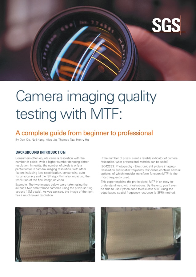Camera Imaging Quality Testing with MTF: A Complete Guide from Beginner ...