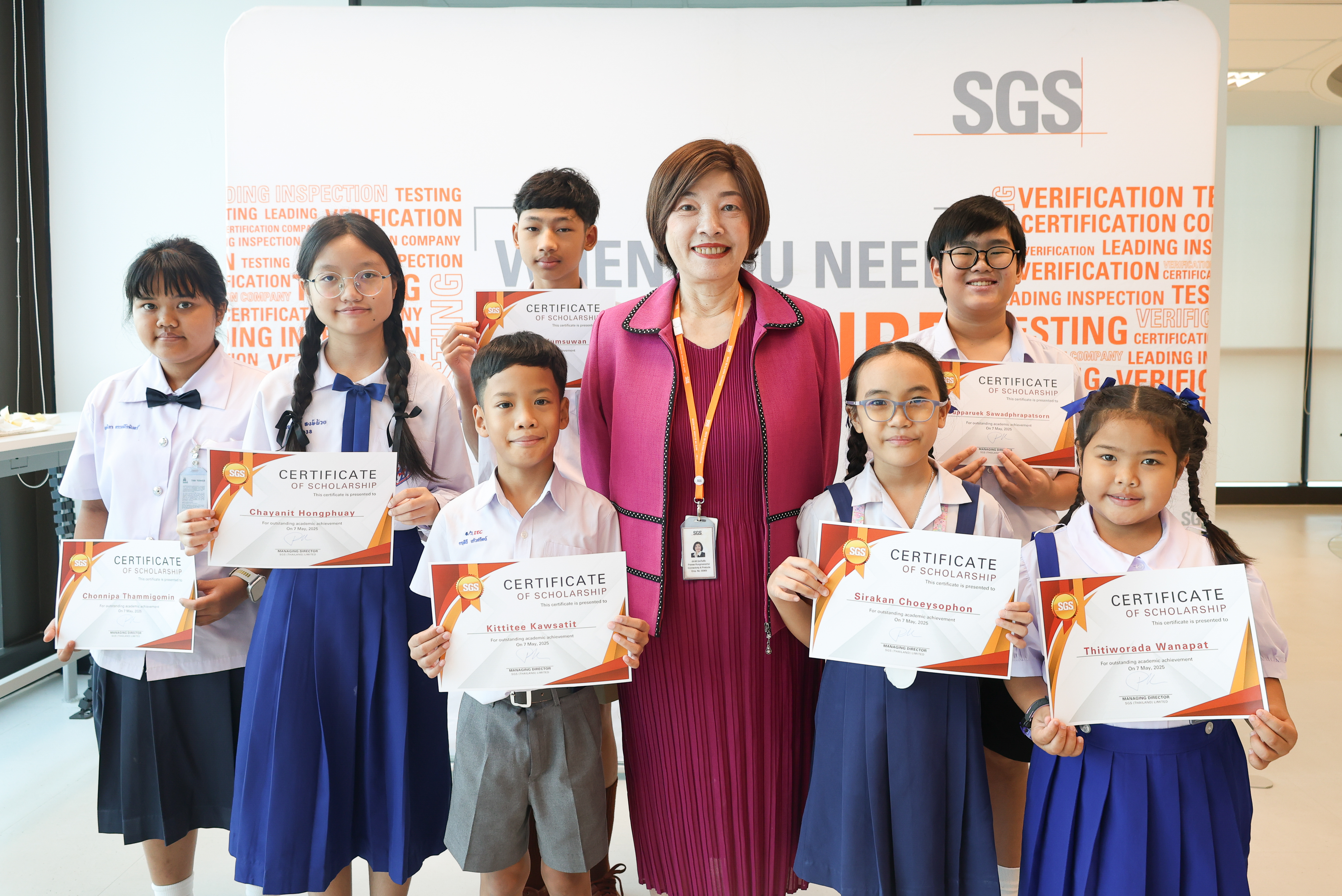 SGS จัดพิธีมอบทุนการศึกษาประจำปี 2568 แก่บุตรธิดาของพนักงาน