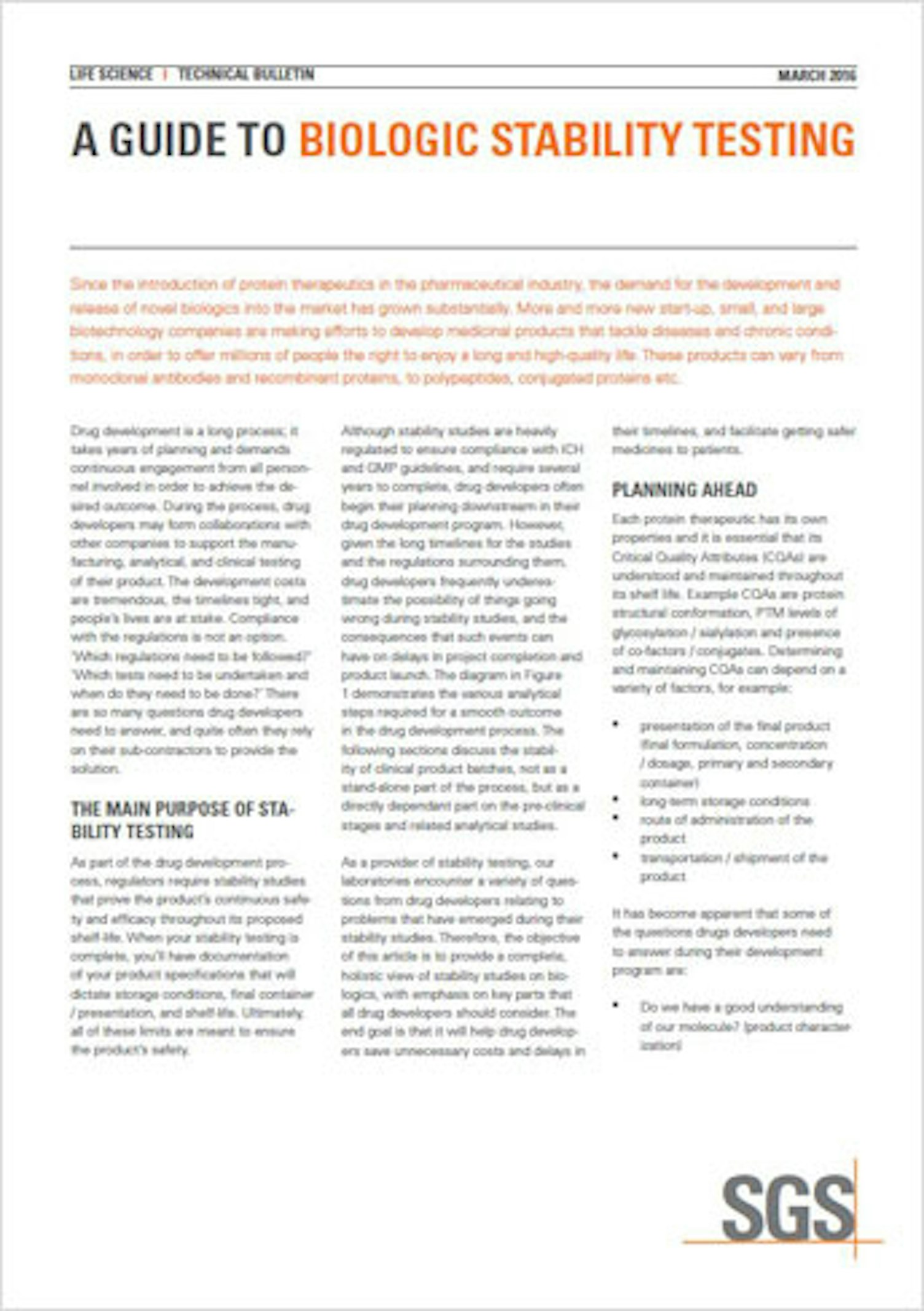 A Guide to Biologic Stability Testing | SGS Canada