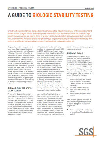 A Guide to Biologic Stability Testing | SGS Japan