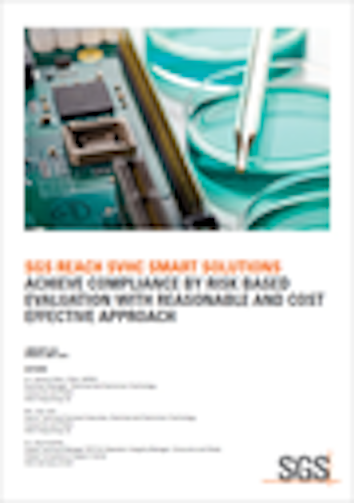 SGS REACH SVHC Smart Solutions | SGS USA