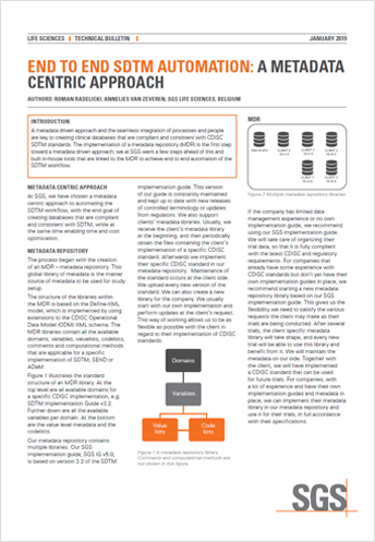 End to End SDTM Automation: A Metadata Centric Approach | SGS Philippines